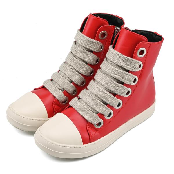 商品名:  soofylia Women's High Top Sneakers PU Leather Lace Up Comfort Platform Walking Canvas Shoes with Zipper pudared35ブ...