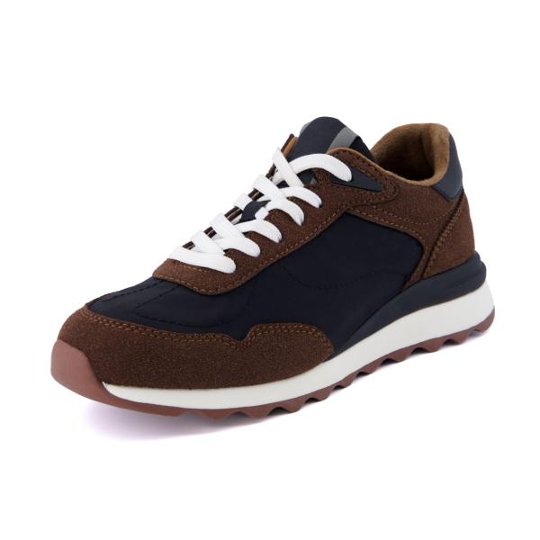 商品名: CUSHIONAIRE レディース キックス レースアップ ナイロンスニーカー + コンフォートフォーム、幅広, ブラウン/ブラック, 10 CUSHIONAIRE Women's Kicks lace up nylon snea...