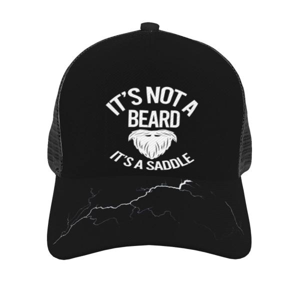 商品名:  Men's Women's Baseball Cap Casual Breathable Mesh Cap Adjustable Trucker Hat It's Not A Beard It's A Saddle Blackブ...