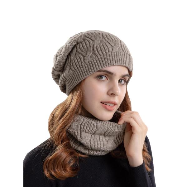 商品名:  OYOANGLE Women's Slouchy Beanie Hats Scarf Set Warm Cuff Cap and Scarf Matching Winter Set Beige One Sizeブランド: OYO...