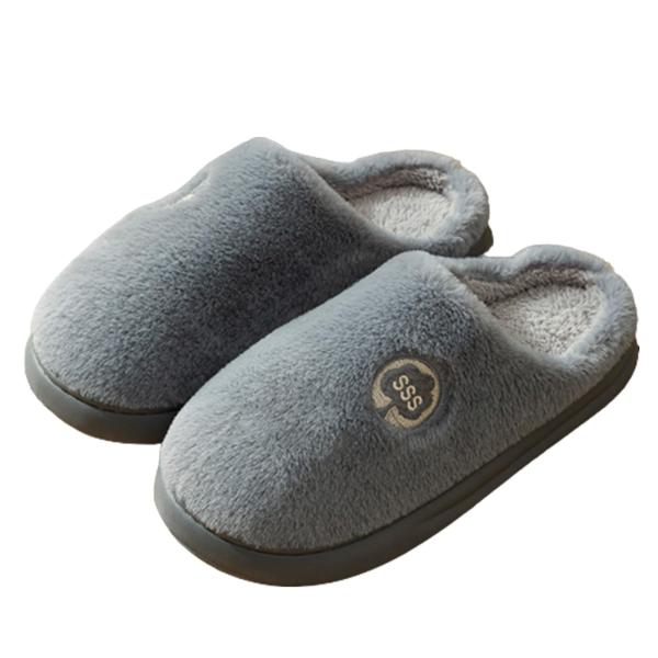 商品名:  Lxiaozhu Classic Solid Fleece Couple Slippers for Winter Plush Fluffy Soft Bedroom Shoes Warm Slip On Slides Livin...
