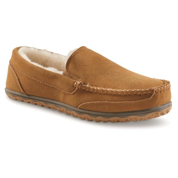 商品名:  Guide Gear Men’s Shearling Venetian Slippers, Suede Soft Cushioned Bedroom House Shoes with Rubber Sole and Wool B...