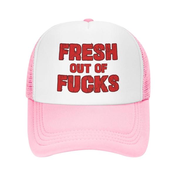 商品名:  Fresh Out of Fcks Mesh Hat Fresh Out of Fucks Mesh Hat Baseball Cap for Men Women Funny Trucker Hat Pinkブランド: Trew...