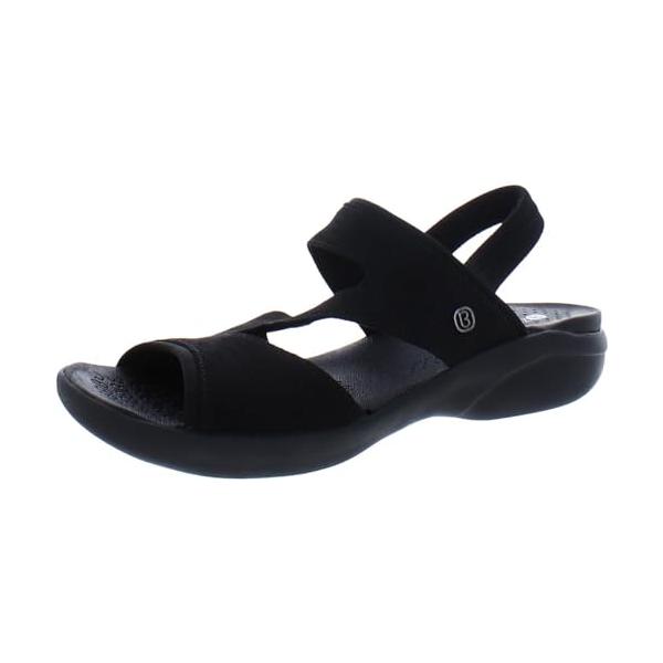 商品名: BZees レディース Cleo 洗濯機洗い可 コンフォートウェッジサンダル フラット, ブラック, 8 Wide BZees Womens Cleo Machine Washable Comfort Wedge Sandal B...