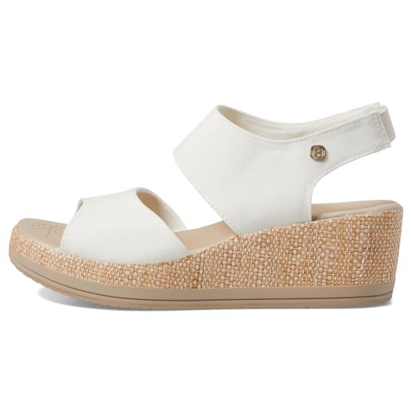 商品名: BZees レディース Reveal アンクルストラップ ウェッジサンダル, ブライトホワイト, 7 BZees Womens Reveal Machine Washable Comfort Wedge Sandal Bright...