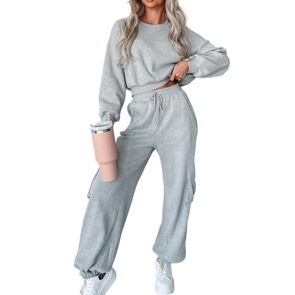 商品名:  Kedera Womens Fall 2 Piece Outfits Sweatsuits Knit Long Sleeve Pullover and Cargo Joggers Pants with Pocketsブランド: ...