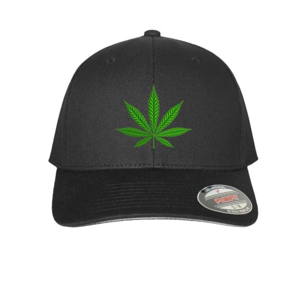 商品名:  Marijuana Cannabis Weed Pot 420 Embroidered Logo Flexfit Hat Baseball Funny Cap (US, Alpha, Large, X-Large) Blackブ...