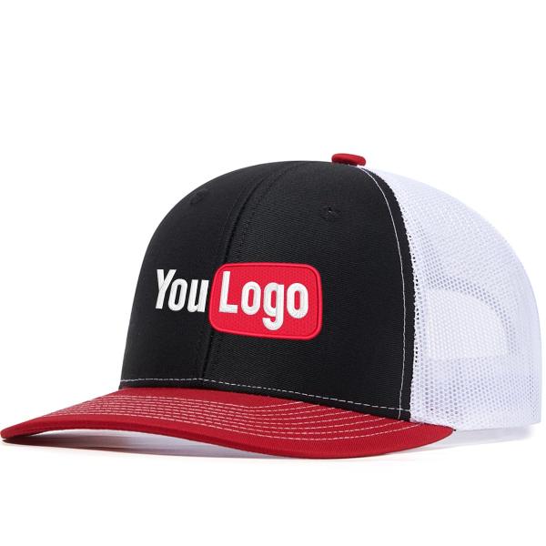 商品名:  Embroidery Custom Logo Trucker Hats for Men Adjustable Snapback Mesh Cap Outdoors Baseball Cap red-black-whiteブランド...