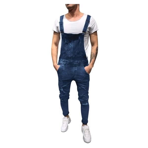 商品名:  Mens Overalls Jeans Ripped Jeans Skinny Stretch Distressed Destroyed Slim Jeans Denim Overalls Classic Adjustable ...