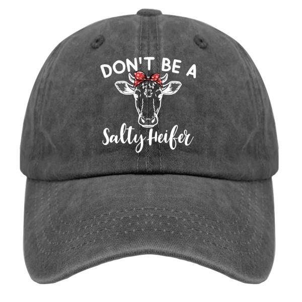 商品名:  Don't Be A Salty Heifer with Cow Head Design Caps Cow Baseball Hat Sports Hat Pigment Black Running Hat Gifts for ...