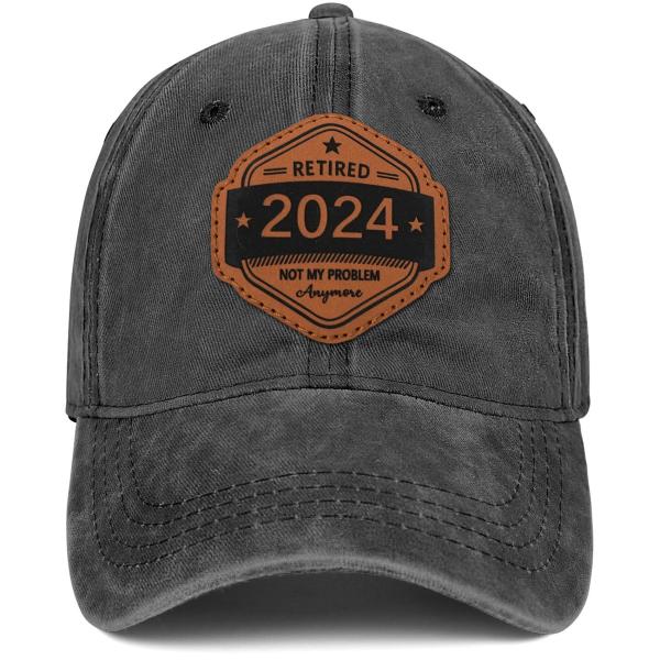 商品名:  Retired Hat Retirement Gifts for Men Women Retired 2024 Not My Problem Anymore Leather Pattern 100% Cotton Basebal...