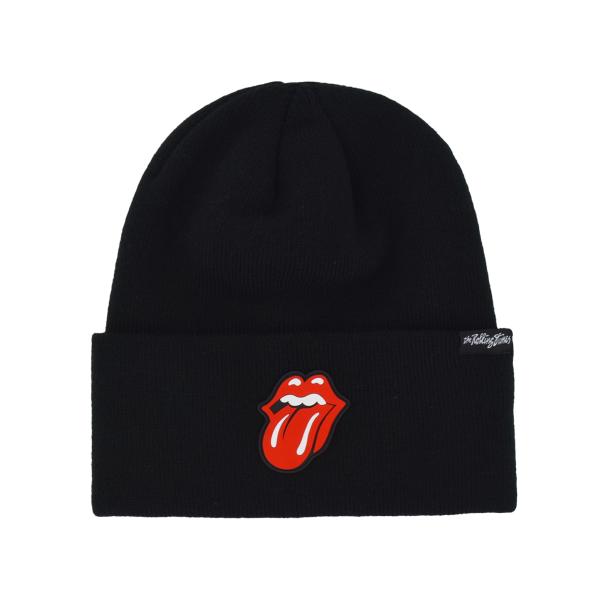 商品名:  The Rolling Stones Beanie Hat, Winter Knit Cap with Rubber Patch Lips Logo and Cuff, Black, One Sizeブランド: Concept ...