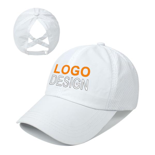 商品名:  Personalized Ponytail Hats for Women Custom Logo Baseball Cap Summer Bun Hat Mesh Outdoor Trucker Dad Running Spor...