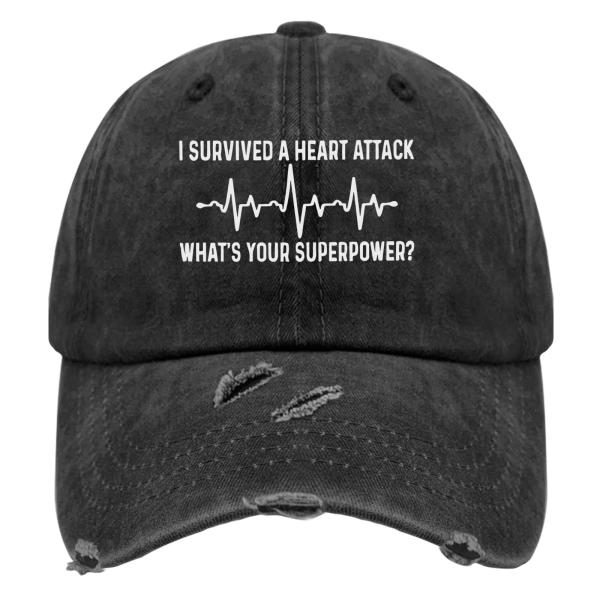 商品名:  WALKGOO I Survived A Heart Attack Hats Army Hat AllBlack Womens Beach Hat Gifts for Son Beach Capsブランド: WALKGOO商品サ...