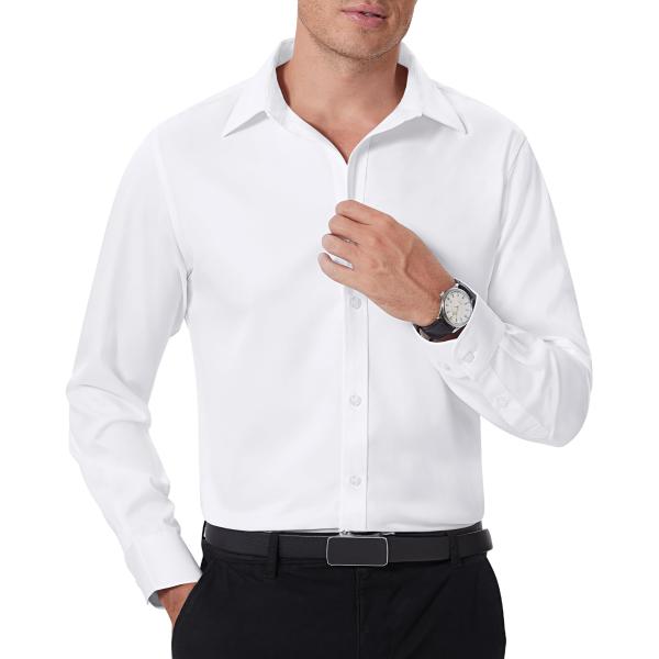 商品名:  Lion Nardo Stain Shield Dress Shirts for Men Long Sleeve Mens Dress Shirts Slim Fit Casual Button Down Shirts Big ...