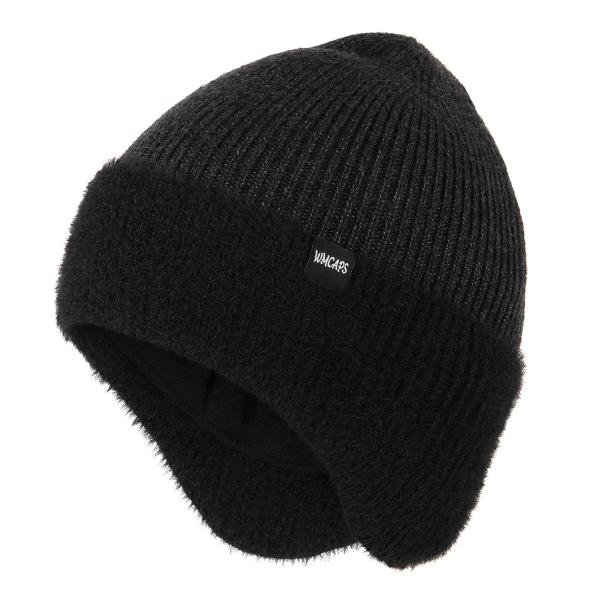 商品名:  Wmcaps Winter Fleece Line Beanie Hats with Earflap for Men Women, Outdoor Warm Thermal Knitted Stocking Caps (US, ...