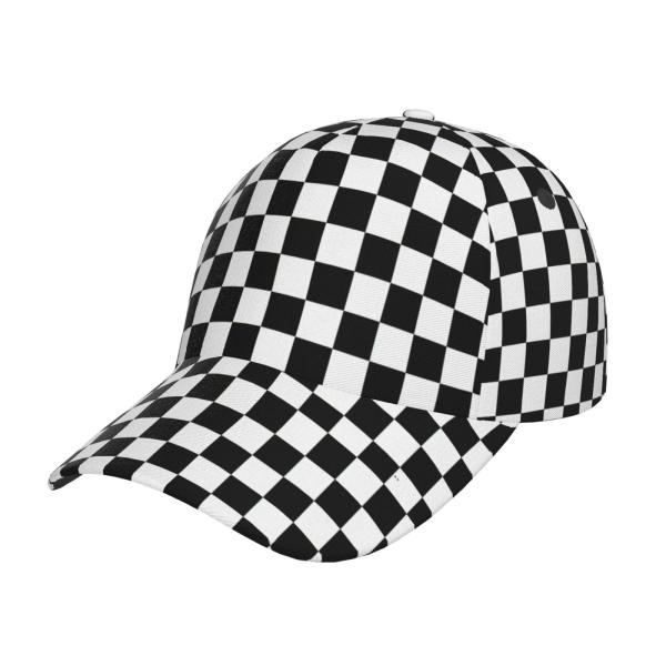 商品名:  LVGOOKI Black White Checkered Flag Race Car Baseball Hats Men Women Adjustable Snapback Cap Checkered Trucker Capブ...