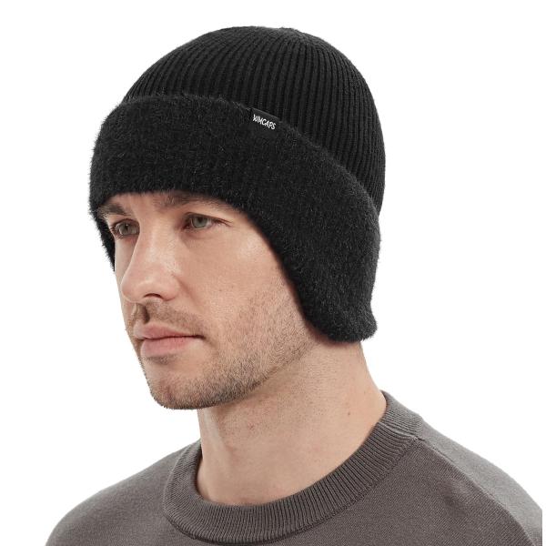 商品名:  Wmcaps Winter Fleece Line Beanie Hats with Earflap for Men Women, Outdoor Warm Thermal Knitted Stocking Caps (US, ...