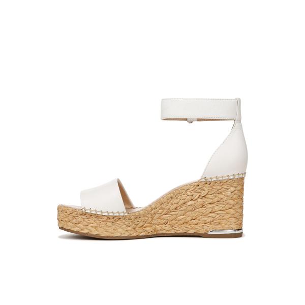 商品名: Franco Sarto レディース クレメンス ラフィア エスパドリーユ ウェッジヒールサンダル, ホワイトレザー, 24.5 Franco Sarto Womens Clemens Raffia Espadrille Wedg...