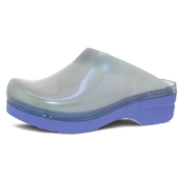 商品名: Dansko Sonja 半透明 スリップオン ミュール クロッグ レディース - 抗疲労ロッカーボトム 足の前方への動きを促進 - ゼリーソフトキャンディカラーシェル, ブルー(Sky), 9.5-10 Dansko Sonja...