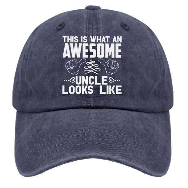 商品名:  ODCRAT This is What an Awesome Uncle Looks Like Trucker Hat Party Hat Navy Blue Womens Hats Gifts for Him Outdoorブ...