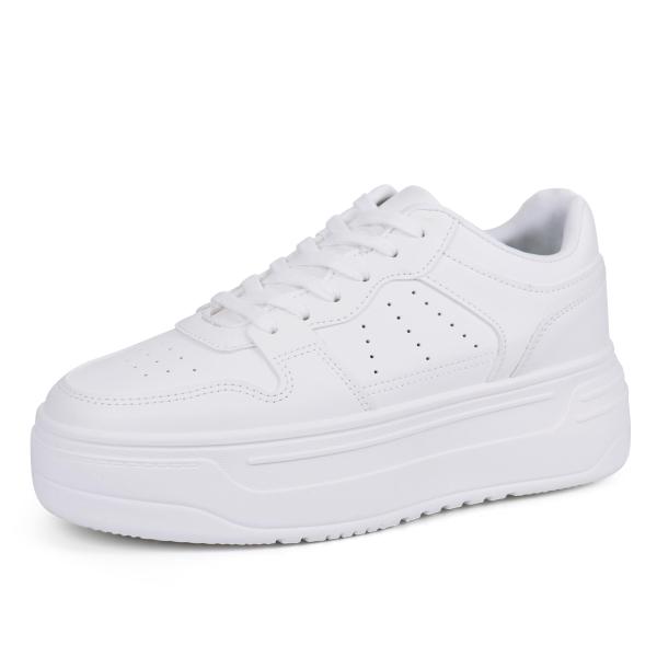 商品名:  JABASIC Women Platform Sneakers Low Top Lace Up Fashion Walking Shoes White Tennis Shoes (9,White)ブランド: JABASIC商品サ...