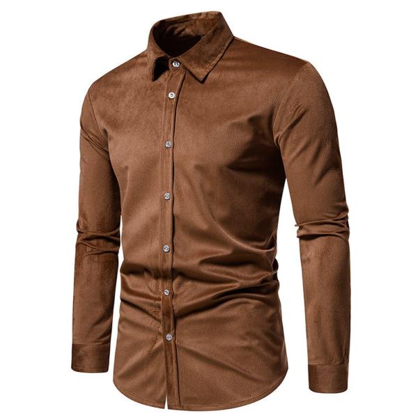 商品名:  Mens Slim Fit Dress Shirts Luxury Velvet Long Sleeve Shirts Casual Button Down Solid Color Shirt for Wedding Party...