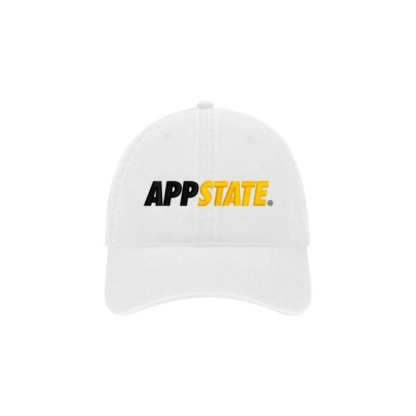 商品名:  Sorority Letters Shop Appalachian State University Beach Washed Cotton Twill Baseball Hat (Cotton Twill, White)ブラン...