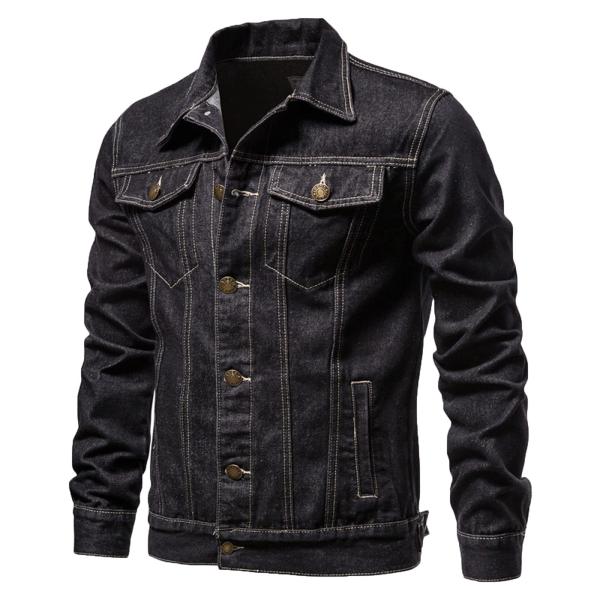 商品名:  Jean Jacket For Men, Distressed Slim Denim Jacket Trucker Coat Casual Long Sleeve Shirts Button Down Fall Casual C...