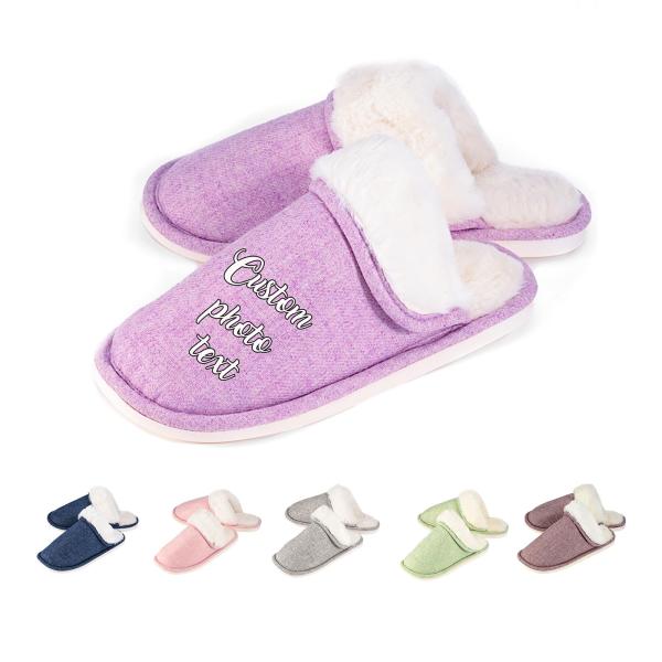 商品名:  ARLTTH Custom Slippers w Photo &amp; Text, Personalized House Slippers Gift for Women/Men, Customized Memorial Sli...
