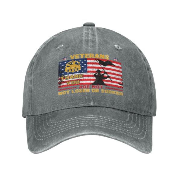 商品名:  Veterans are Not Loser Or Sucker Hat Thank You Veterans Day Hat Women Men Washed Baseball Cap Funny Trucker Hat Gr...
