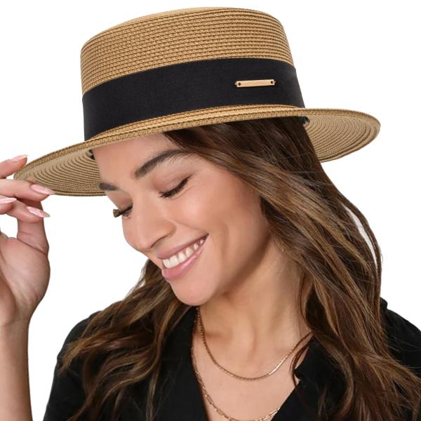商品名:  Summer Beach Boater Sun Hat for Women Flat Straw Fedora Hat Khakiブランド: IZUS商品サイズ: Small-Medium高さ: 33.1978cm横幅: 31....