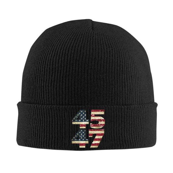 商品名:  45 47 Trump 2024 President Beanie Hat Women Winter Warm Hats Men Knit Slouchy Skull Cap Knitted Hat Hedging Hat Bl...