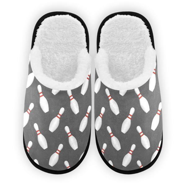 商品名:  Glaphy Bowling Pins and Bowls House Slippers for Men, Memory Foam Non-Slip Indoor Slippers Bedroom Hotel Travel Sp...