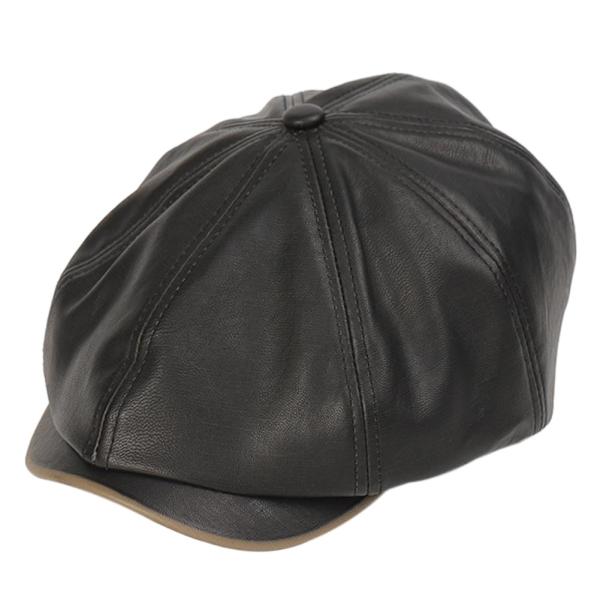 商品名:  HeiDmai PU Leather Newsboy Flat Cap Ivy Cabbie Cap Irish Catsby Hat Driver Hunting Hat (PU Leather, Black)ブランド: He...