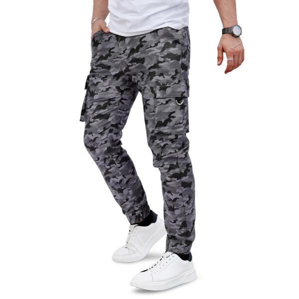 商品名:  Men Dress Faux Leather Pants Slim Fit Waterproof Cargo Pockets Joggers Pants for Men Night Club Outdoor 32 Grey Ca...