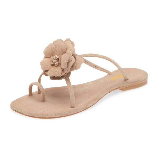 商品名:  Zszszsu Women's Toe Ring Flat Sandals Open Toe Flip Flop Comfort Strappy Slides Flower Decor Slippers Slip On Outd...