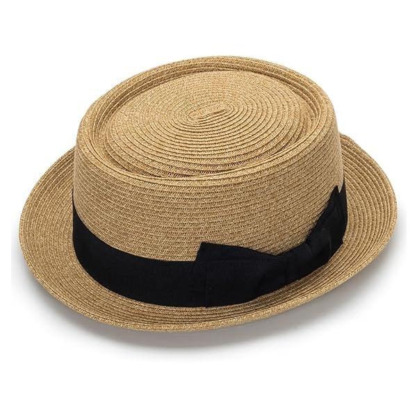 商品名:  Pork-Pie-Hat-for-Men-Women Straw-Boater-Hat - Classic Boater Derby Sun Hats with Grosgrain Bandブランド: INOGIH商品サイズ: ...