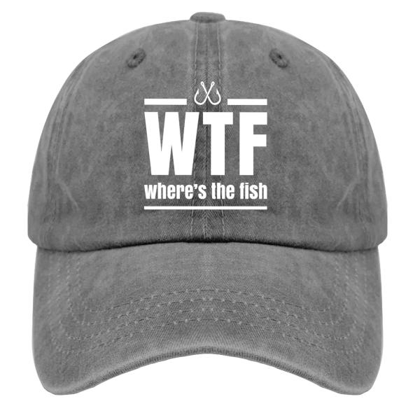商品名:  WTF Where's The Fish Sun Hat Woman Hat Pigment Gray Mens Beach Hat Gifts for Grandma Baseball Hatsブランド: Skymader商品...