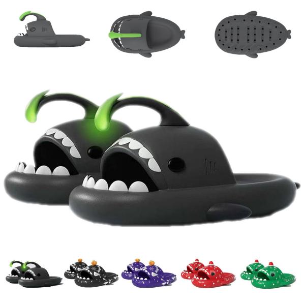 商品名:  Jfxgjuv Luminous Shark Slippers Spooky Shark Slides Glow in the Dark Shark Cloud Slides Glow in the Dark 3D Cartoo...