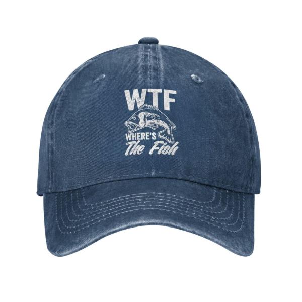 商品名:  WTF Where's The Fish Cowboy Baseball Hats 90s Fishing Gifts Baseball Cap Adjustable Strap for Men Cotton Tennis Ca...