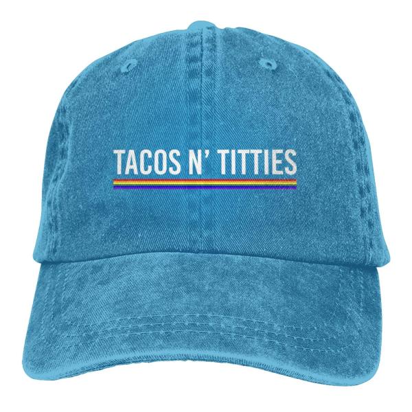 商品名:  WETEYAFU Tacos and Titties Funny LGBT Gay Pride Lesbian LGBTQ Gift Black Hat Baseball Cap Golf Dad Trucker Hats fo...