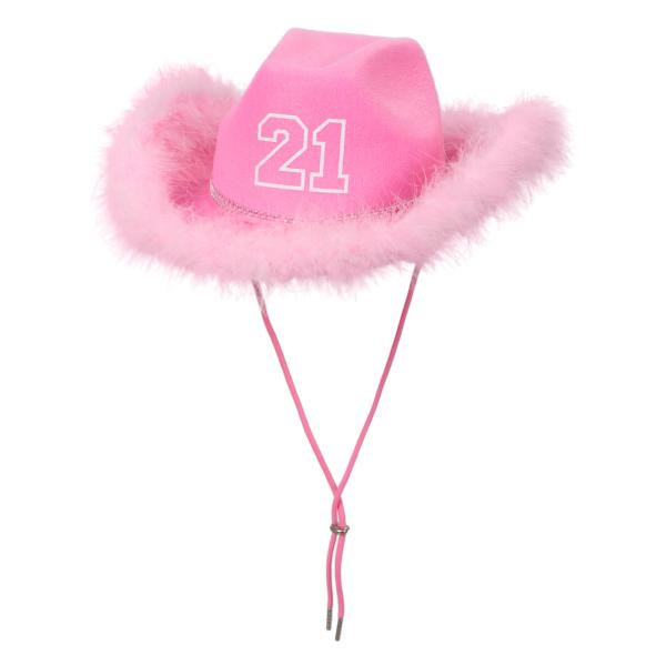 商品名:  Dulcet Downtown Collegiate 21st Number Birthday Cowgirl Hat (Pink)ブランド: Dulcet Downtown高さ: 40.64cm横幅: 15.24cm奥行: 3...