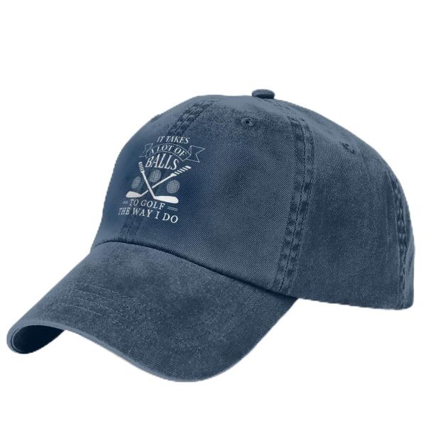 商品名:  ZRCAIFU It Takes A Lot of Balls to Golf Like I Do Dad Hat for Men Women Adjustable Washed Distressed Denim Basebal...