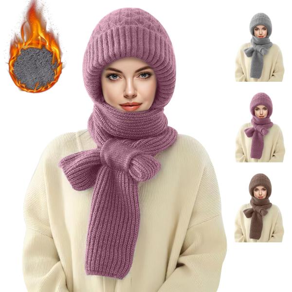 商品名:  Integrated Ear Protection Windproof Cap Scarf, Winter Warm Conjoined Ear Protection Knitted Hat, Thickening Beanie...