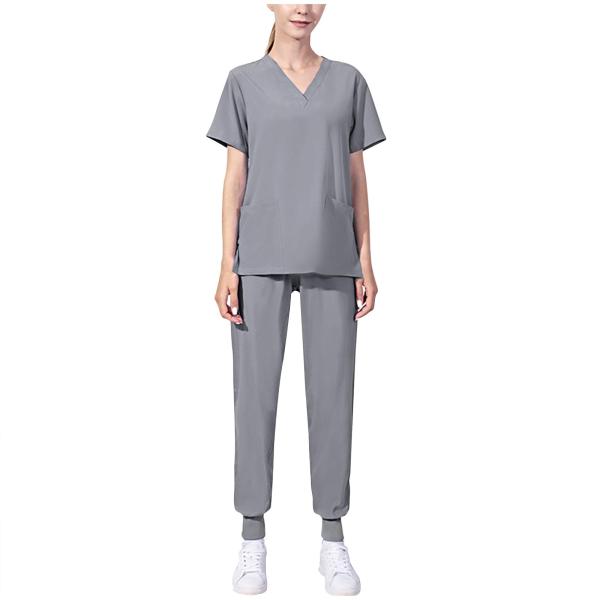 商品名:  Christmas Clearance Scrubs Set for Women Short Sleeve V Neck Nurse Uniform Jogger Suit Comfy Top &amp; Pants with ...
