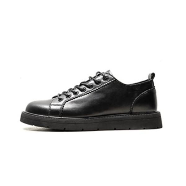 商品名:  MSEURO Men's Shoes Spring and Summer Tide Shoes Tooling Casual Leather Shoes Men's Thick Sole Shoes Pure Black (Co...