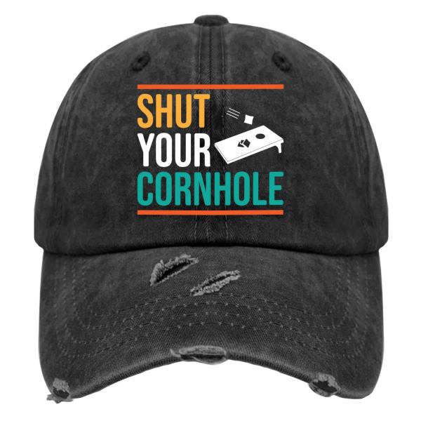 商品名:  NJAN Shutes Your Cornhole Sun Hat Funny Trucker Hat AllBlack Mens Beach Hat Gifts for Grandma Running Capsブランド: NJ...