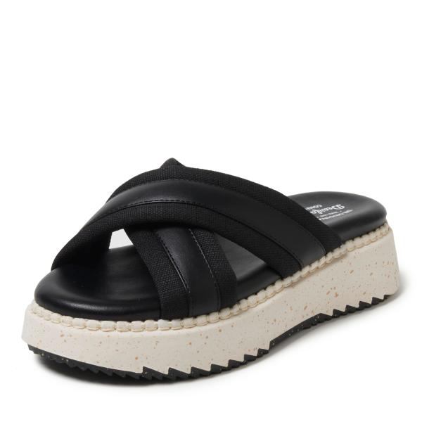 商品名: Dearfoams , , 7.5 Dearfoams Women's Daisy Comfortable Wedge Platform Slide Sandal, Black, 7.5ブランド: Dearfoams商品サイズ: ...