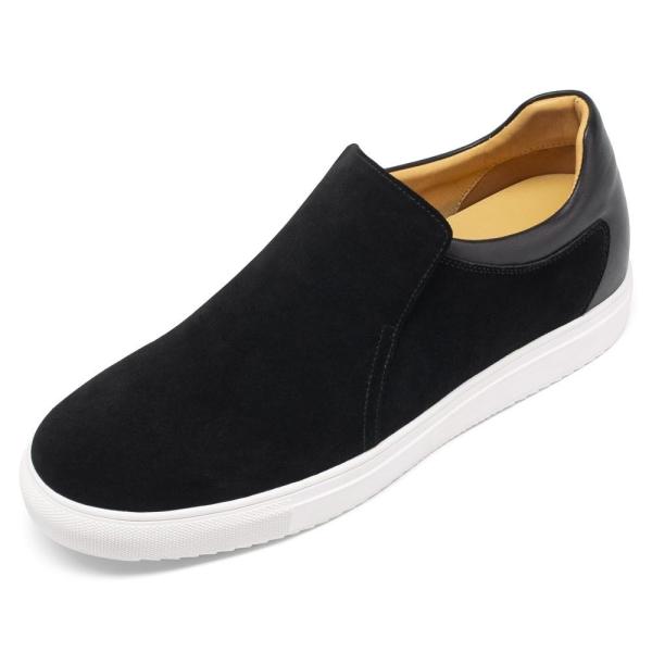 商品名:  CHAMARIPA Height Increasing Shoes for Men - Elevator Sneakers with Hidden Heel - Black Suede Slip-On Comfortable C...